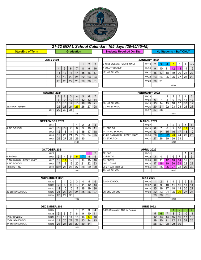 Gladiator, important end-of-year information from GOAL HS - Chapel Hills