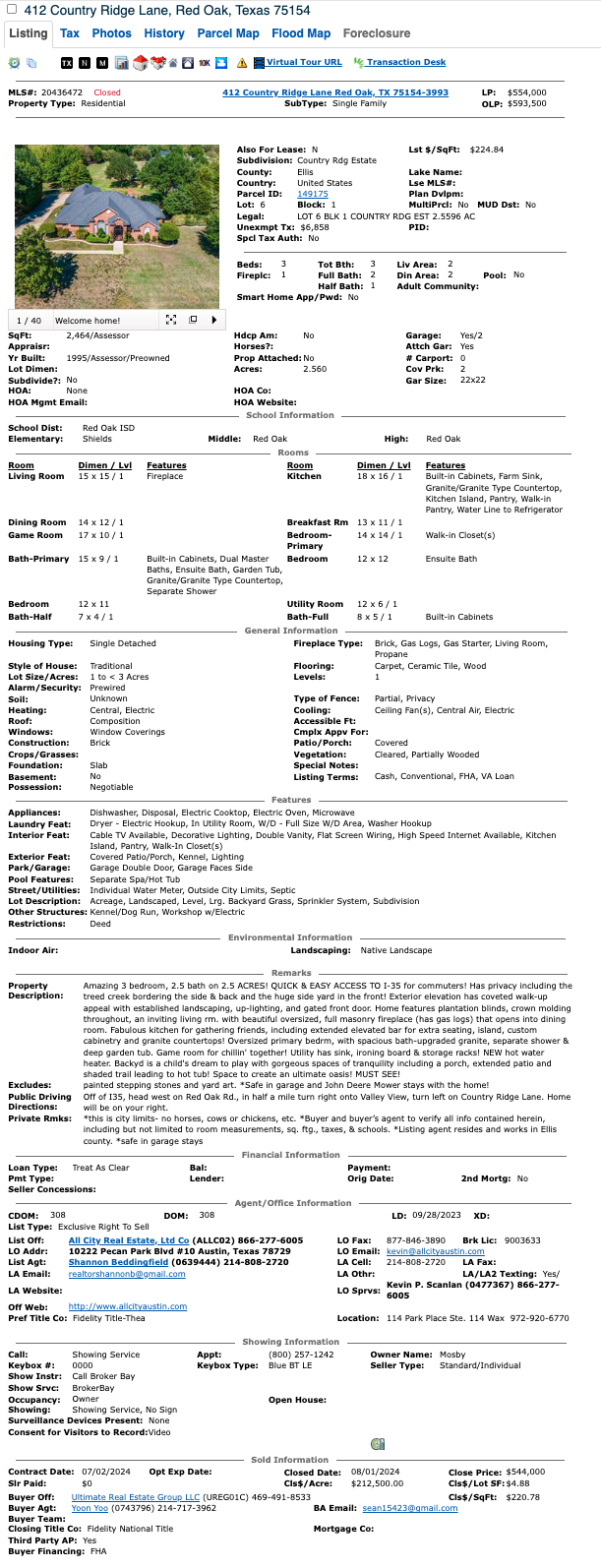 💢 OFF MARKET | 4/2 SFR House in Red Oak, TX 💢 | 75154 | 1986 Yr. Build ...